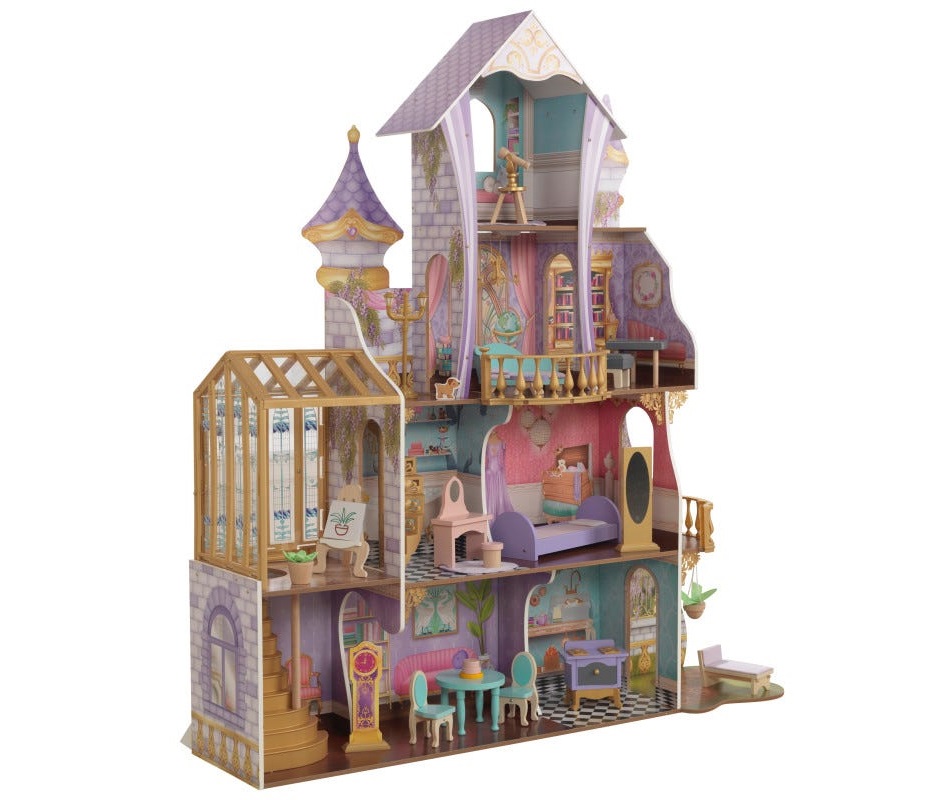 Casuta Castel pentru papusi din lemn MDF Enchanted Greenhouse Castle EZ ...