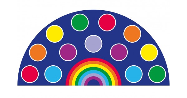 Covor Curcubeu semicircular Copii - Covoras semicerc Multicolor Rainbow
